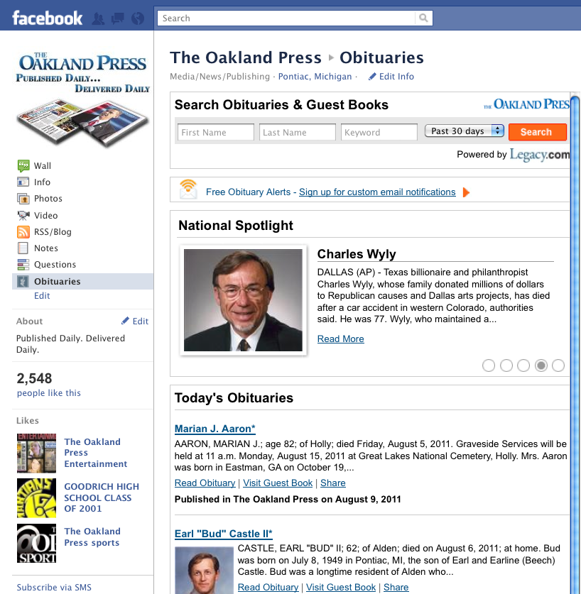 The New Newsroom: Include obituaries on your brand Facebook page with ...