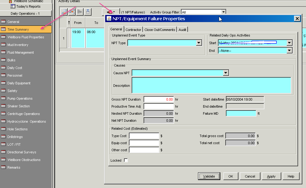 URULEANDO: OpenWells - NPT estan en el reporte de Daily Operation a ...