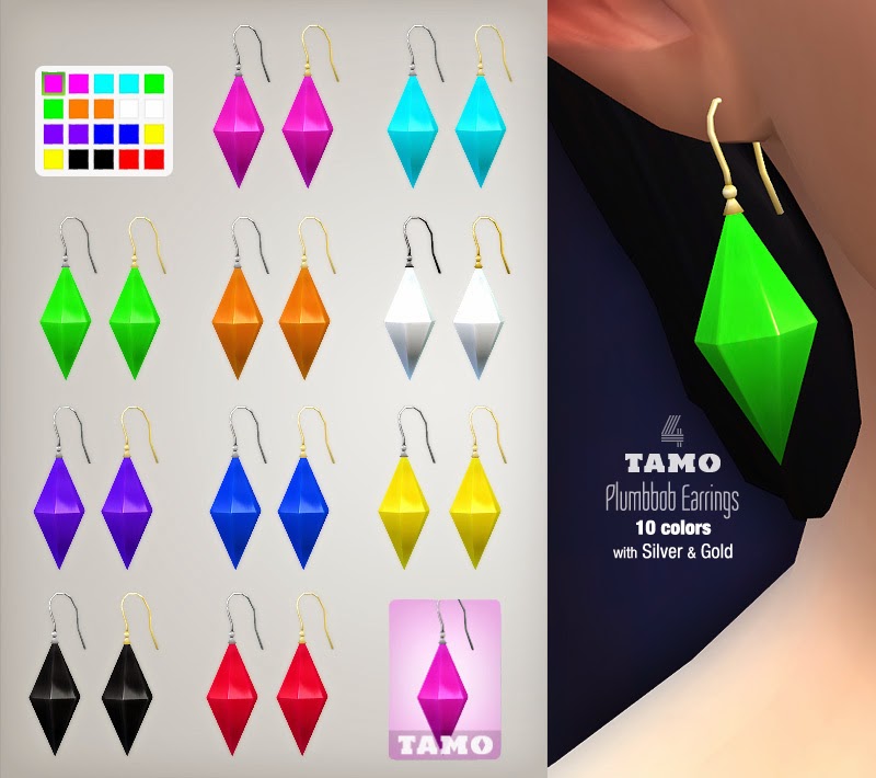 My Sims 4 Blog Plumbob Earrings For Females By Tamo