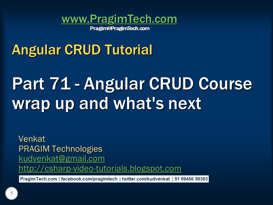 Sql Server Net And C Video Tutorial Angular Crud Course Wrap Up And Whats Next Slides