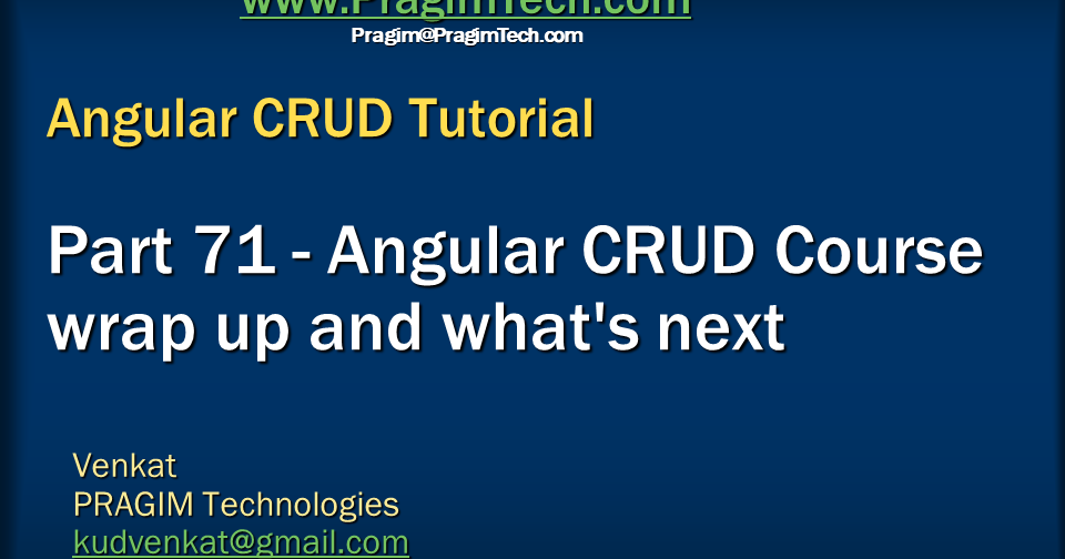 Sql Server Net And C Video Tutorial Angular Crud Course Wrap Up And Whats Next Slides