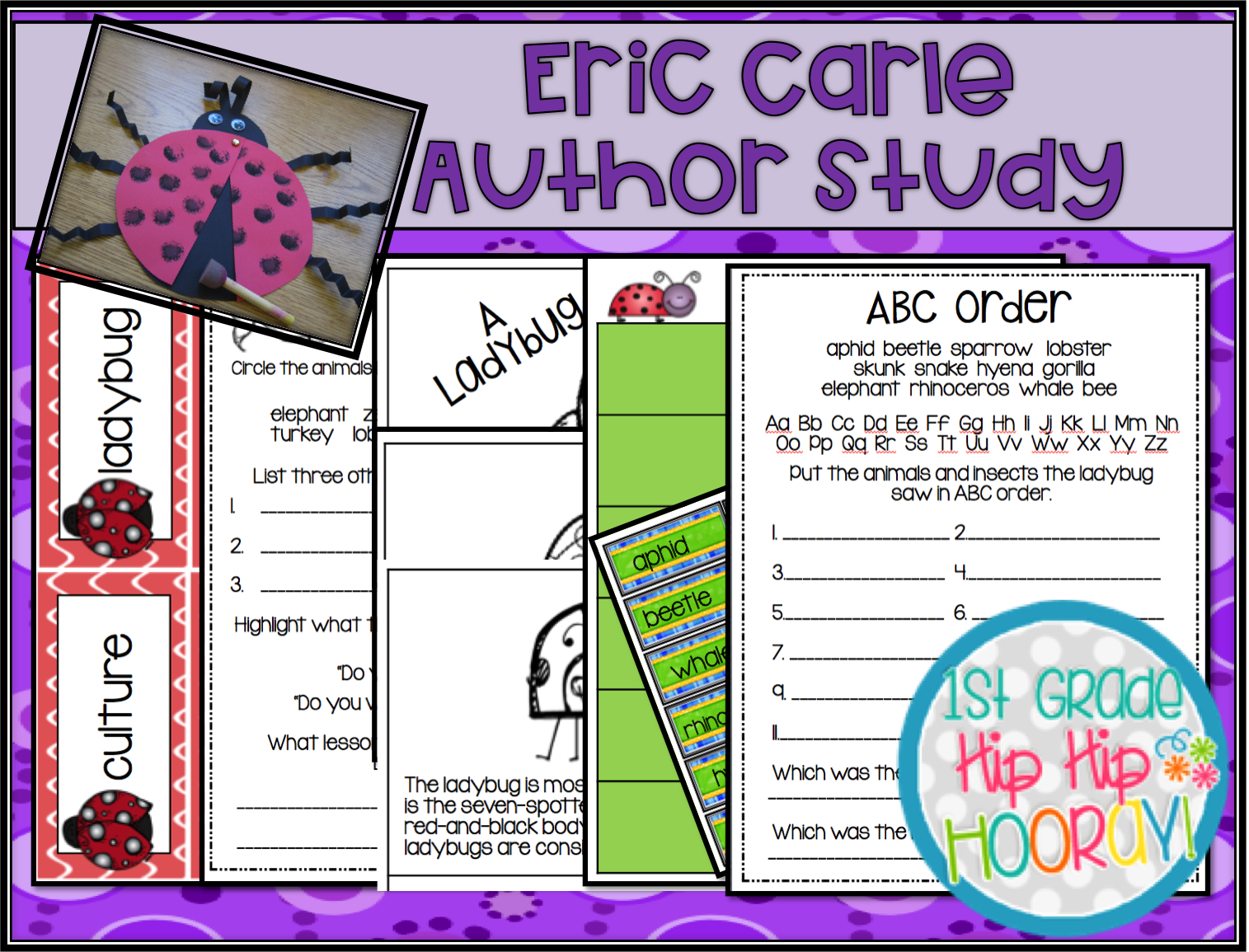 1st Grade Hip Hip Hooray!: Eric Carle Author Study