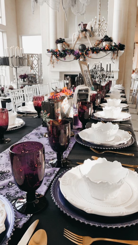 Disneys Haunted Mansion Tablescape - Purple Chocolat Home