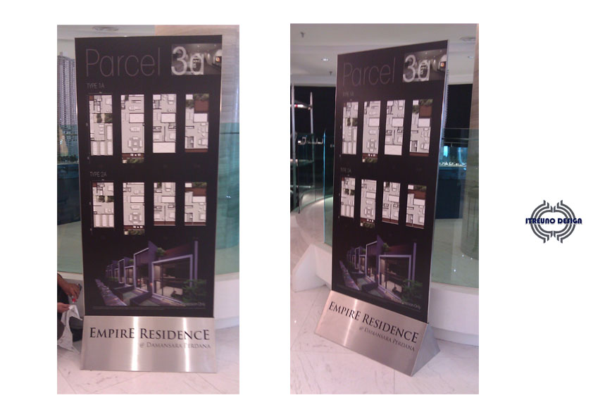 ITreuno Design: 7' x 3' Stainless Steel Standee