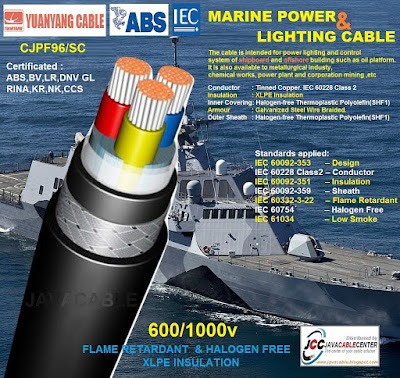 JAVA CABLE CENTER: KABEL YUANYANG CJPF96/SC 3x2,5mm 0,6/1KV (STANDARD: ABS) COO in ready