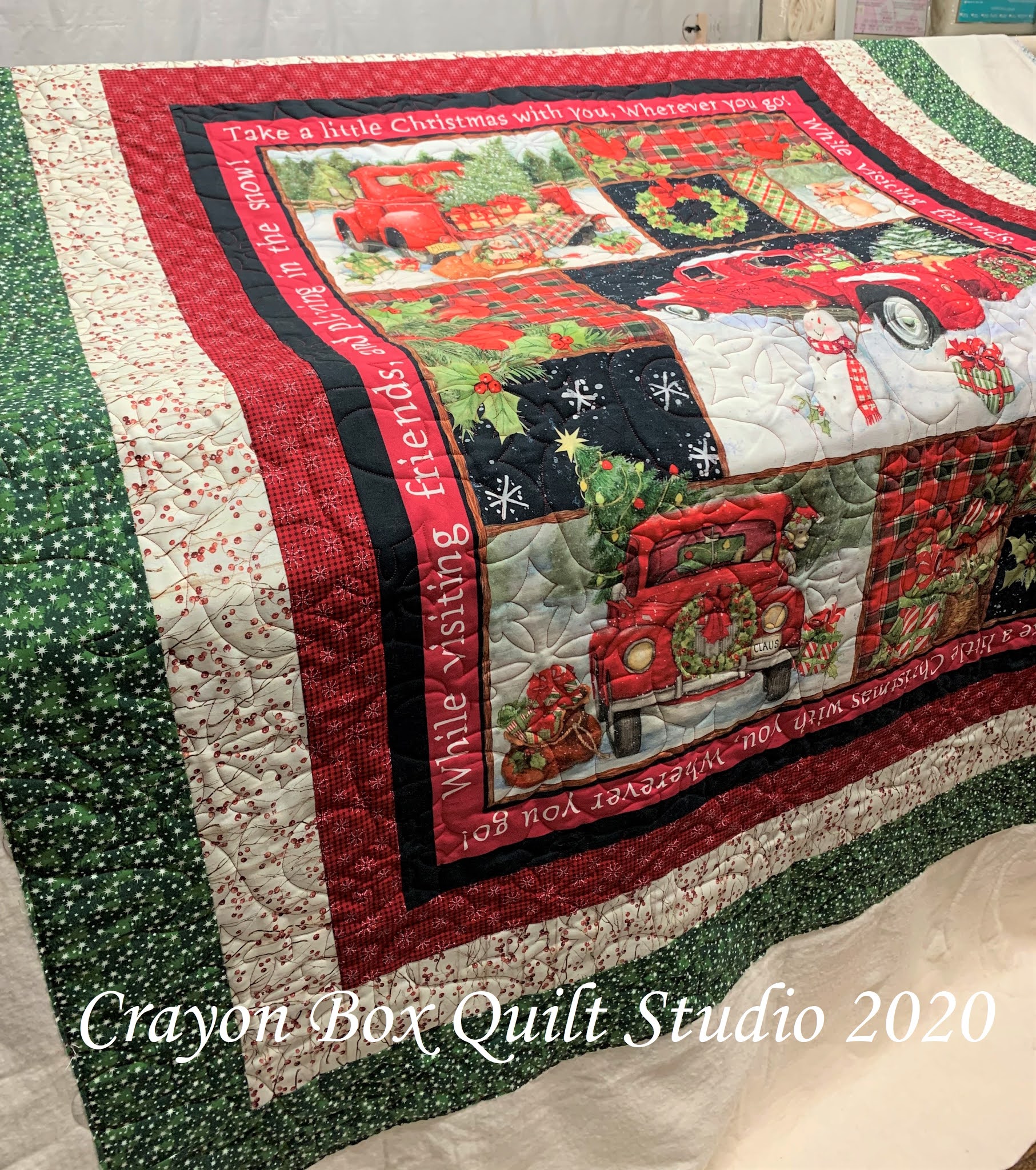 Crayon Box Quilt Studio: Colleen's Vintage Truck Panel Quilt