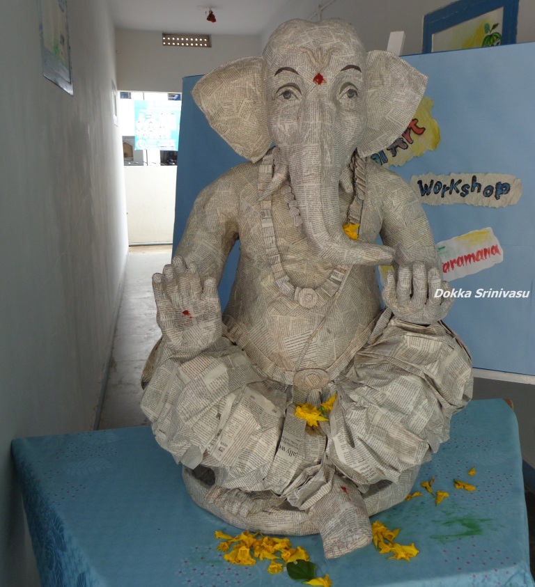Heritage of India: Paper Ganesha idol in Prakash Synergy school ...