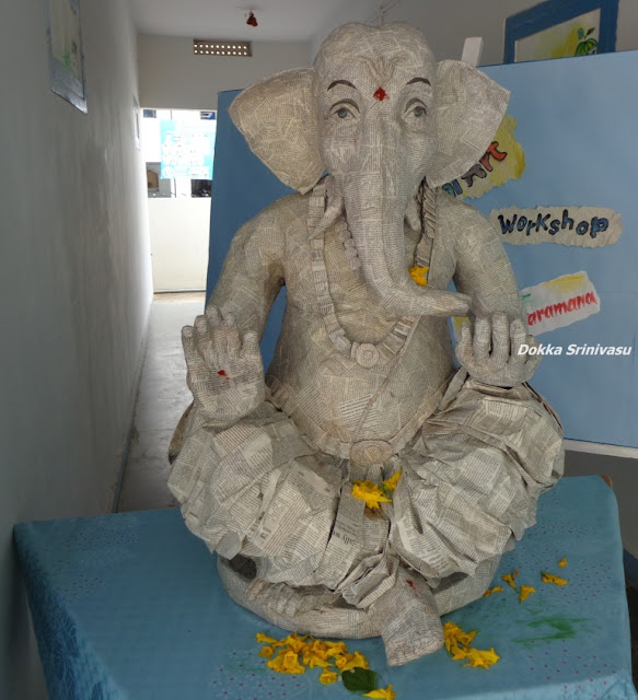 Heritage of India: Paper Ganesha idol in Prakash Synergy school ...