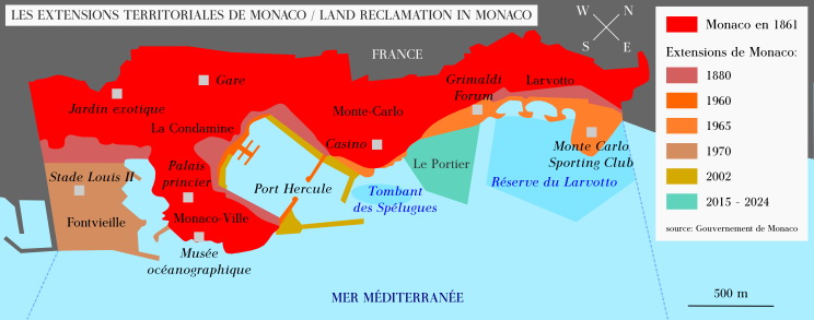 Land Reclamation in Monaco (1861 - 2024) - Vivid Maps