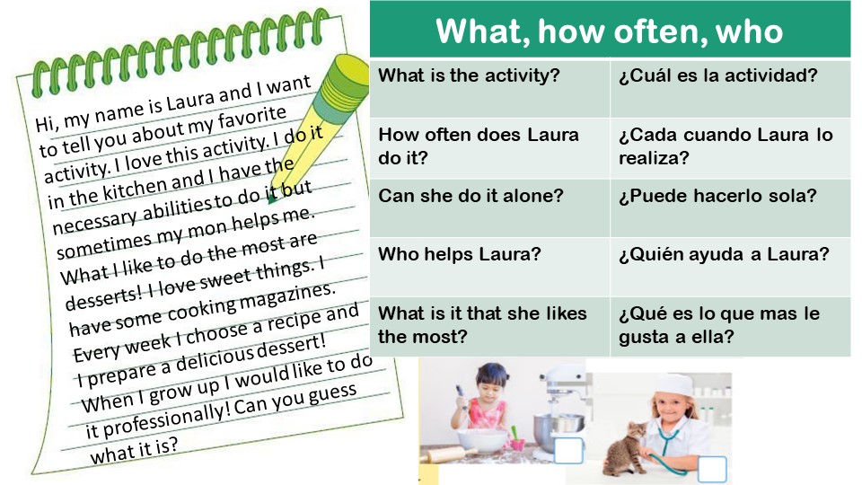 Resolviendo algunas preguntas en Inglés. When, what, how, who, how often.