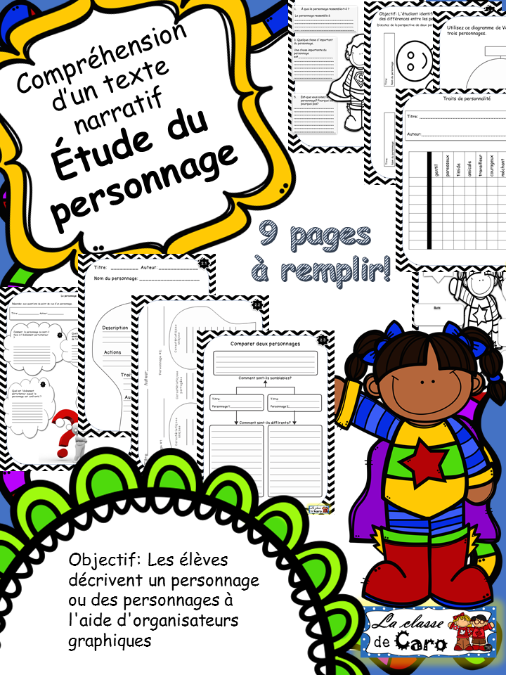la classe de caro.: Compréhension d’un texte narratif - Étude du personnage