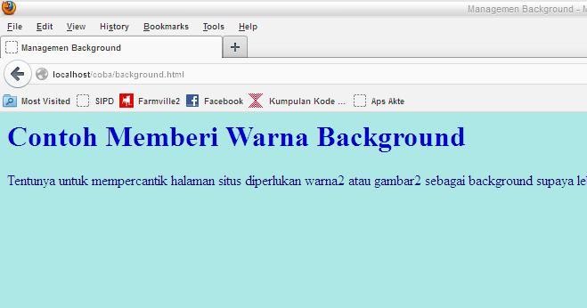 Memberi warna atau gambar background html | Belajar Bersama