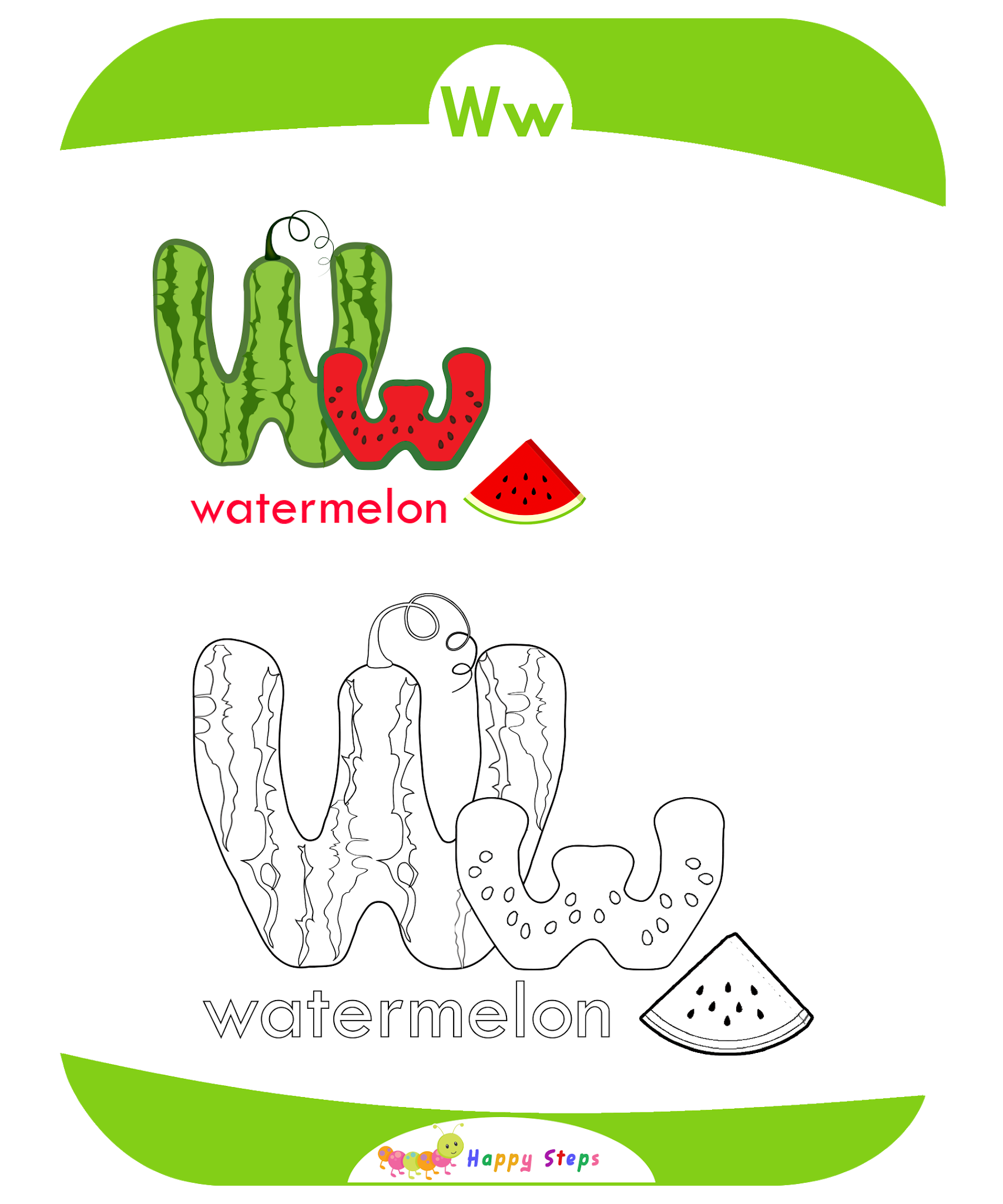 Coloring Worksheets Letter -W-