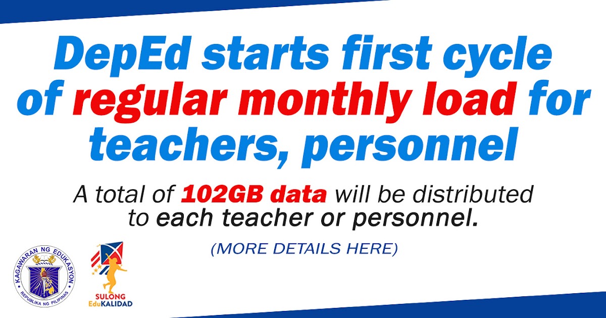 DepEd starts first cycle of regular monthly load for teachers ...
