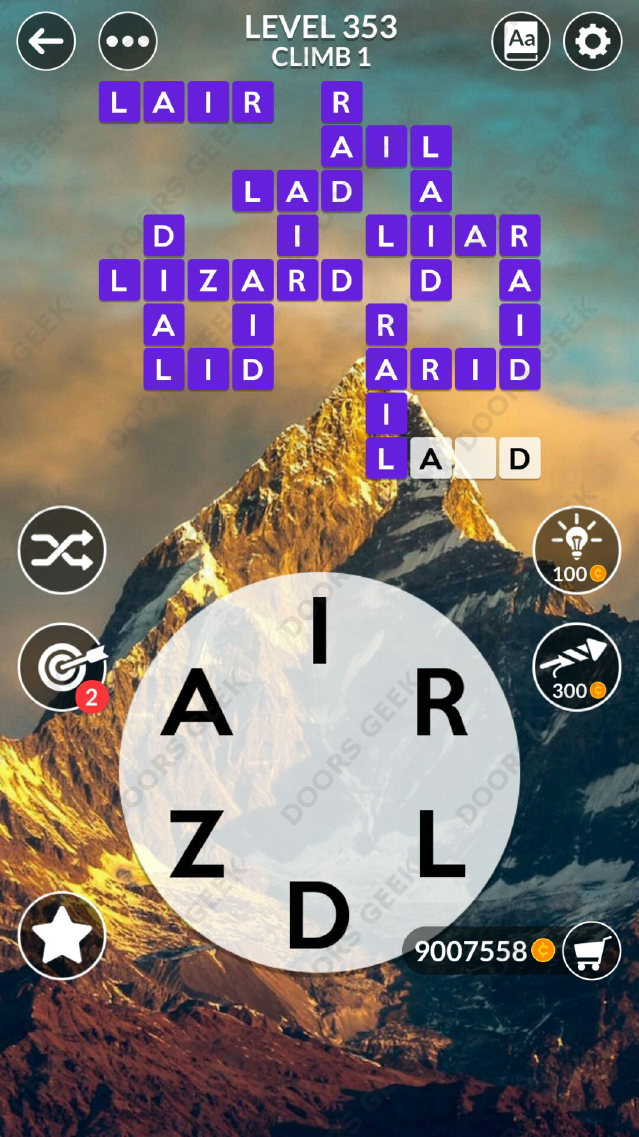Wordscapes Level 353 Answers ~ Doors Geek