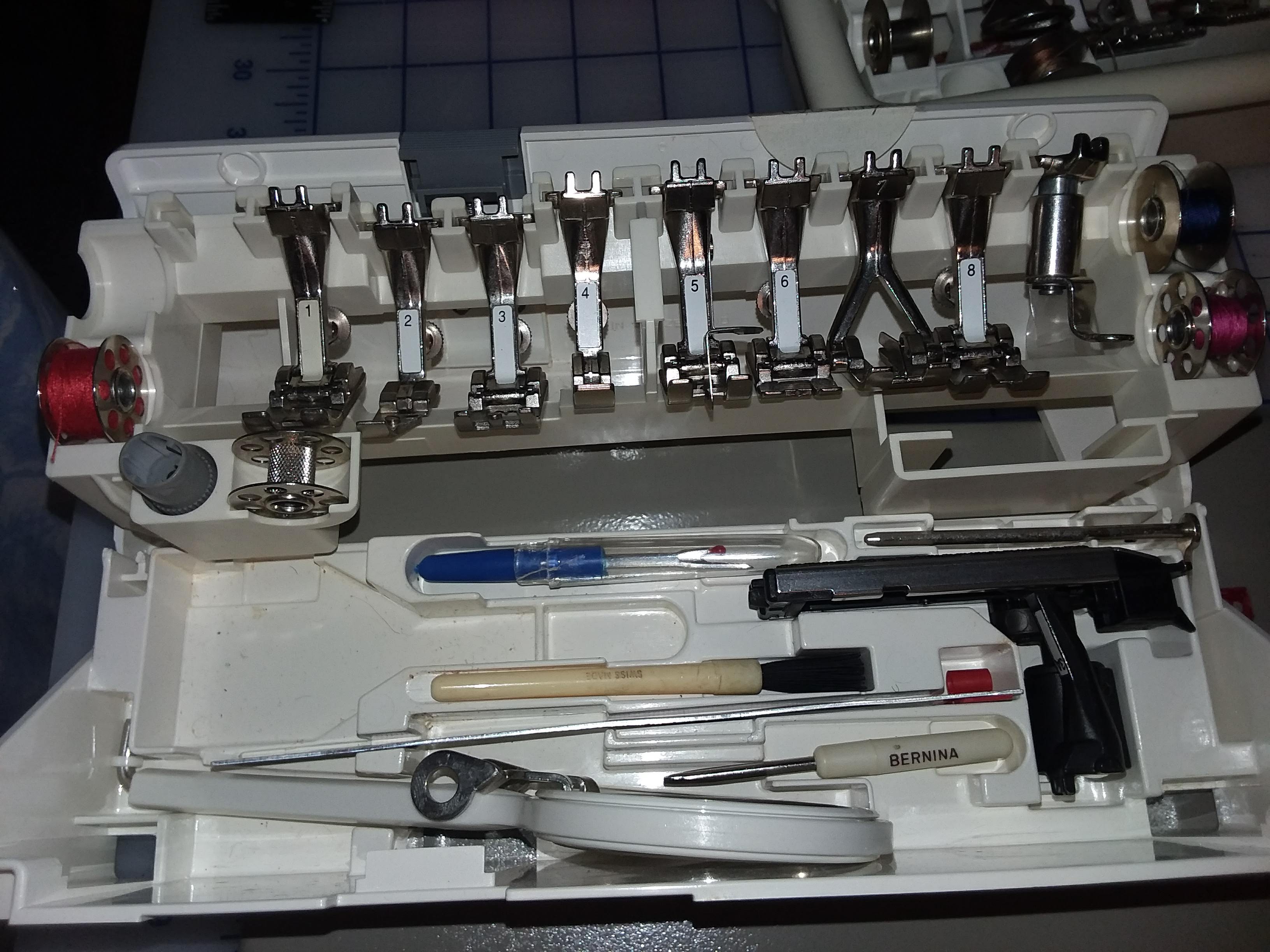 Bernina Sewing Machine Presser Feet & books (Unfinished)