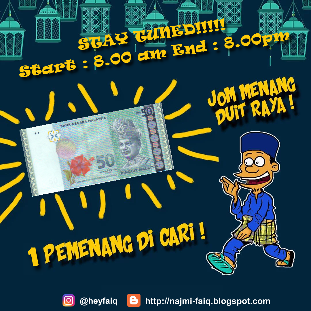 Giveaway Duit Raya RM50 Dari Blog Faiq Najmi