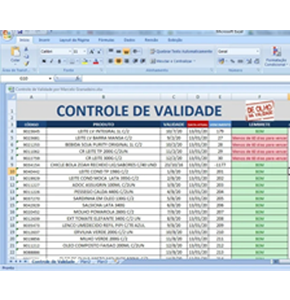 Mercado livre com PagSeguro: Planilha Controle de Validade
