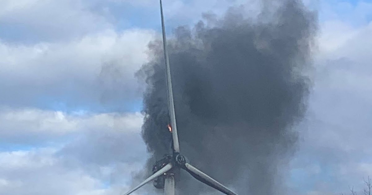 Windmill on Fire near Mahanoy City Monday Afternoon