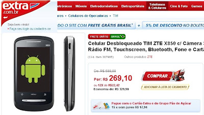 AELTEC - Conhecimento é Poder: ZTE X850 - Um Smartfone Completo e Barato