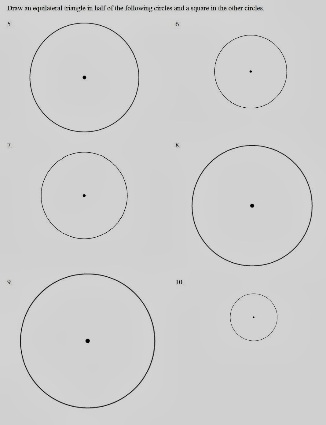 Mr. Matt's Math Classes: Assignment - Triangles and Squares in Circles