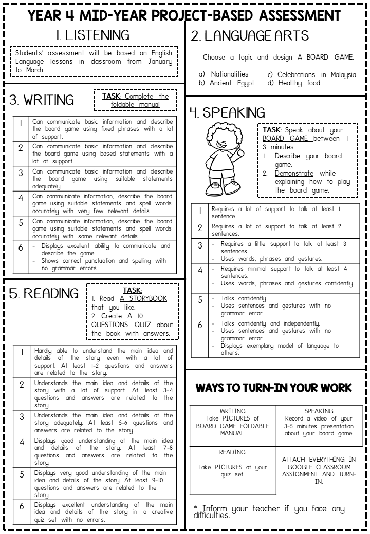 ASH THE TEACHER: YEAR 4 MID-YEAR PROJECT-BASED ASSESSMENT (MCO VERSION)