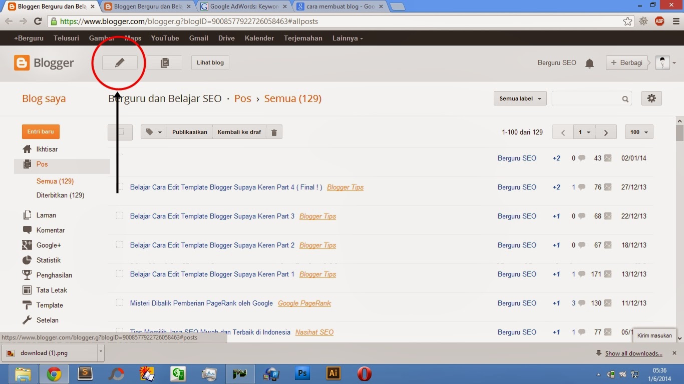 cara membuat blog menggunakan blogger