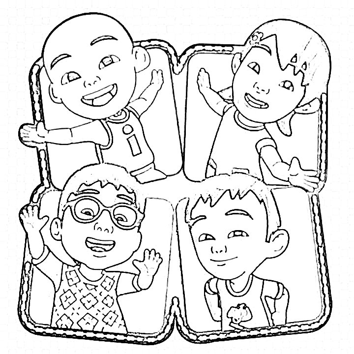 Upin And Ipin Coloring Page Sketch Coloring Page