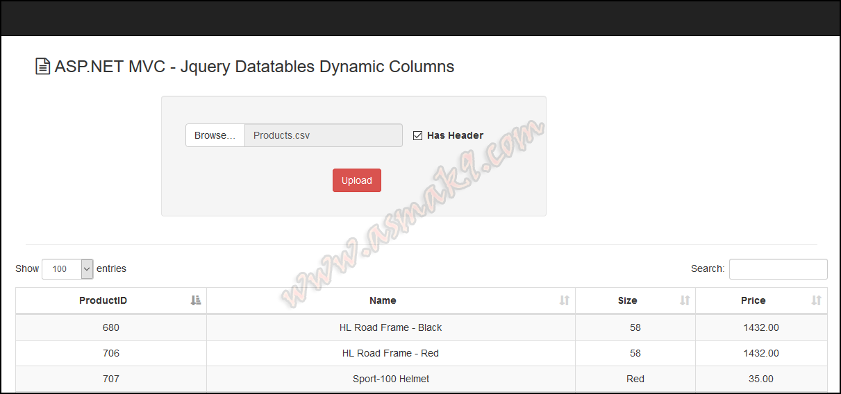 Aspnet Jquery Datatables Plugin With Dynamic Numbers Of Columns