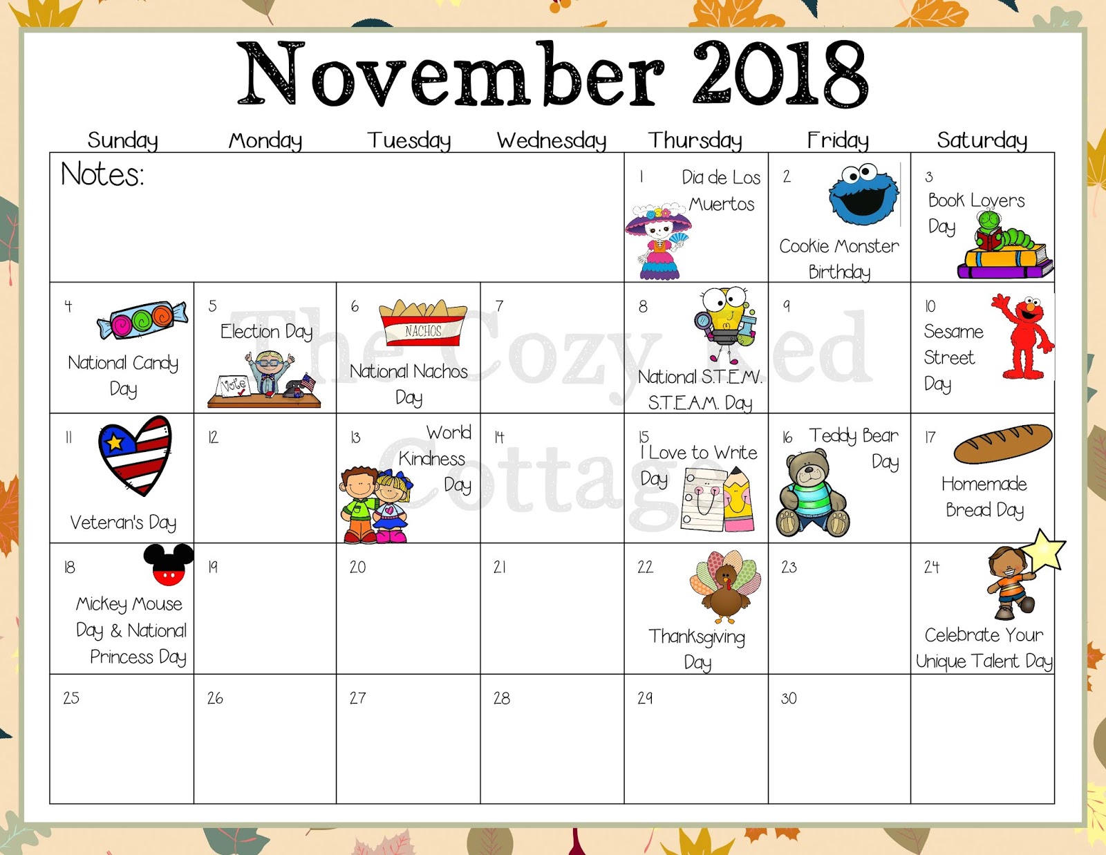 The Cozy Red Cottage: 16 Holidays to Celebrate with your kids in November