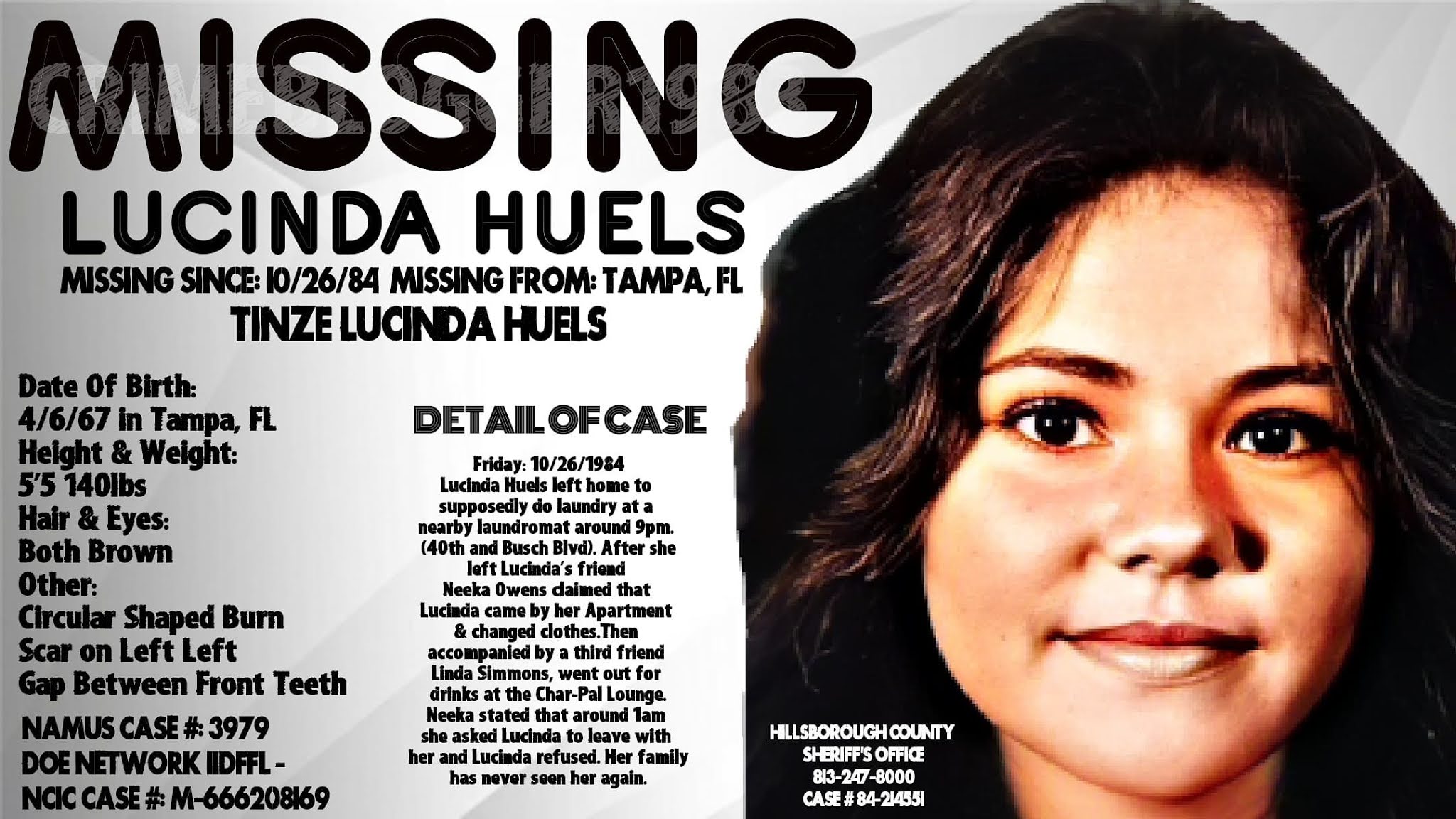 Disappeared: Tinze Lucinda Huels - CrimeBlogger1983