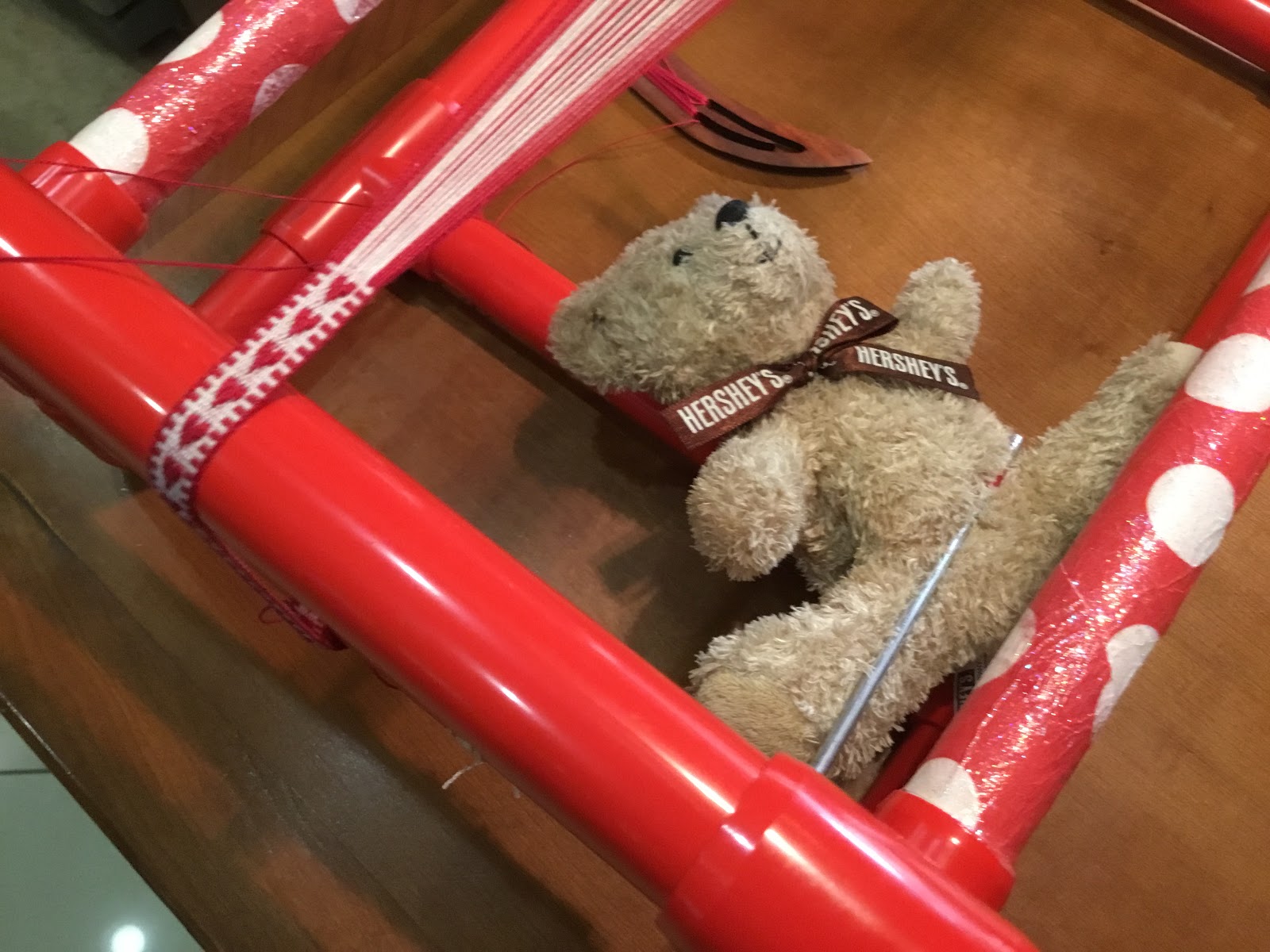 Weaving Down the Road: Weaving on the Red PVC Loom