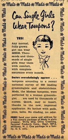 Period Fairy: Throwback Thursday: Vintage Pads and Tampons Ads