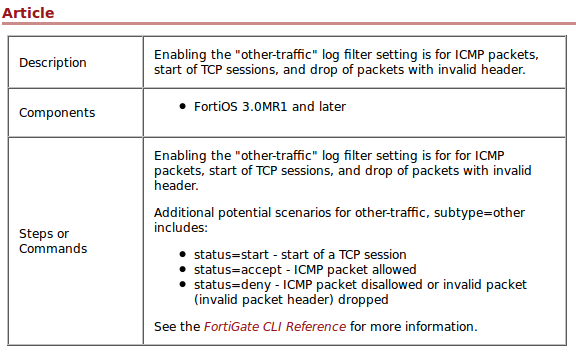 Large increase in the traffic log after upgrading to FortiOS 4.0 MR3 ...