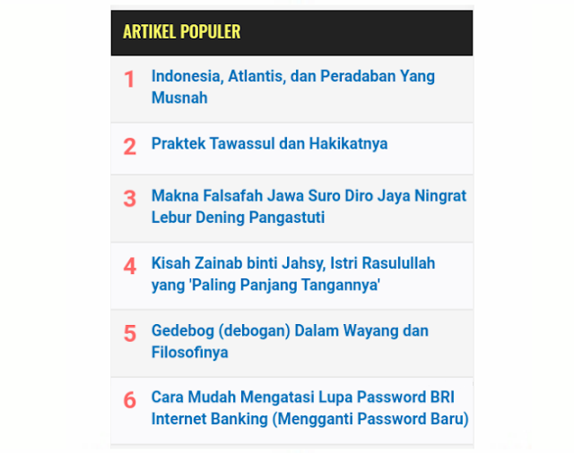 Cara Membuat Widget Popular Post Simpel Keren Tanpa Gambar - Santos Blog