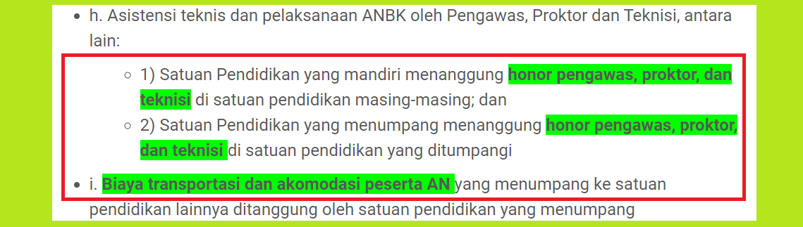 Anggaran Honor Proktor, Teknisi, Pengawas ANBK 2021 - Modul Ajar ...