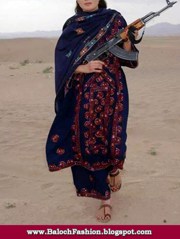 A Baloch Girl With Gun ......| Suit No. 5 ~ Baloch Fashion