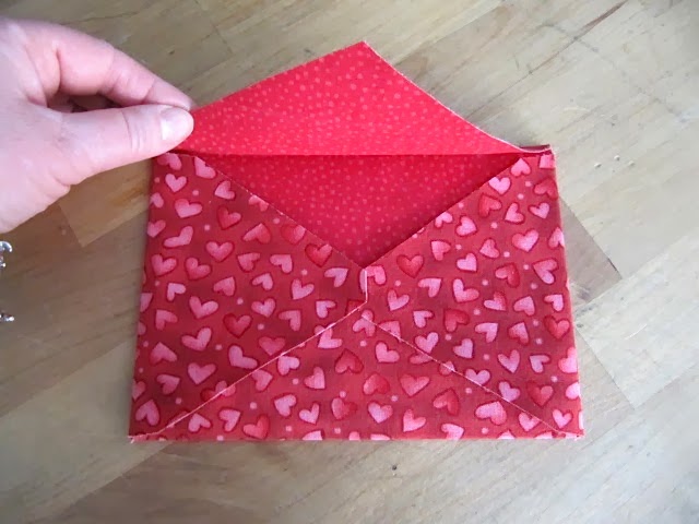 Sew Many Ways...: Easy No Sew Fabric Envelope Tutorial…Perfect for Valentine's Day