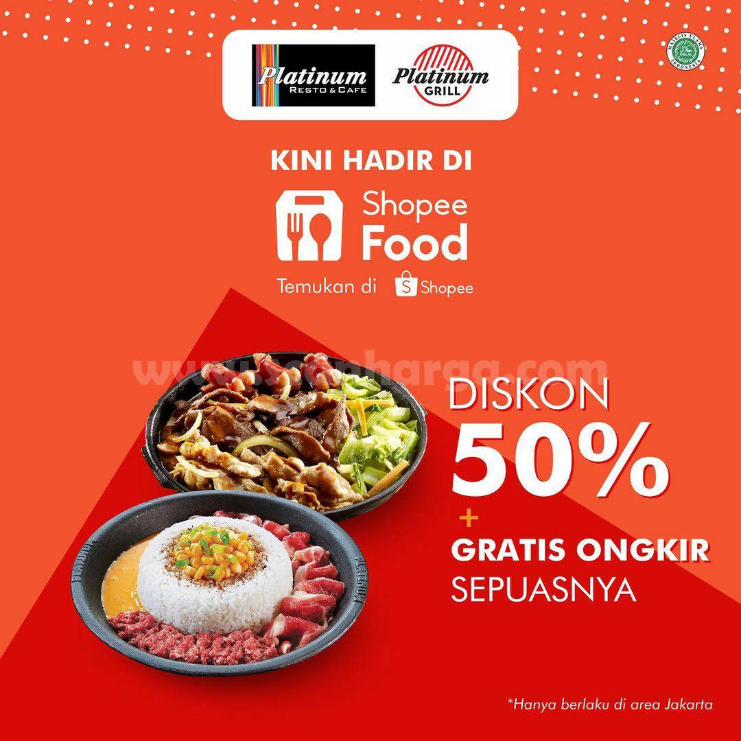 Platinum Resto Promo Diskon 50% + Gratis Ongkir via ShopeeFood - scanharga