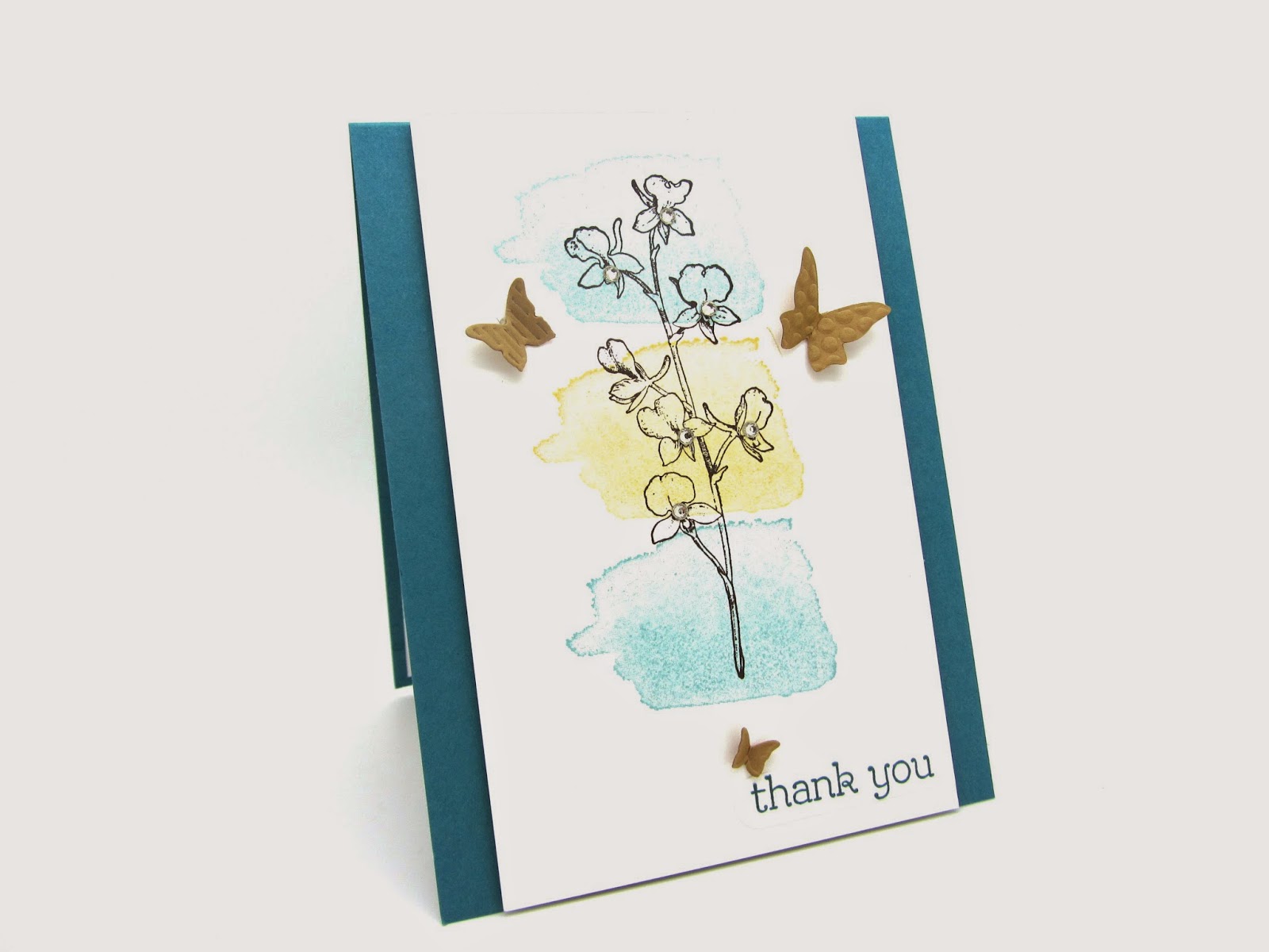 PinkBlingCrafter: A Happy Watercolor Thank You Card