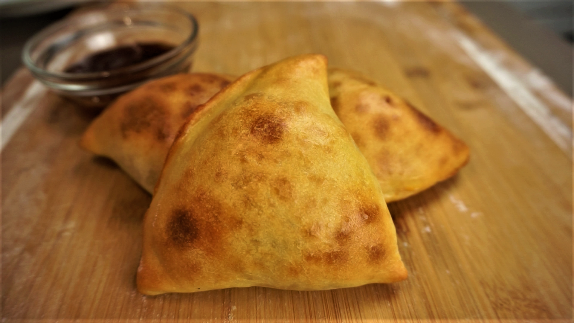 GIANT Baked Samosa With Garlic Curry Potatoes Made With 2-ingredient Dough