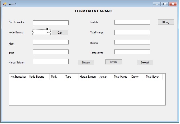 Cara Membuat Form data Barang Dalam Visual Basic