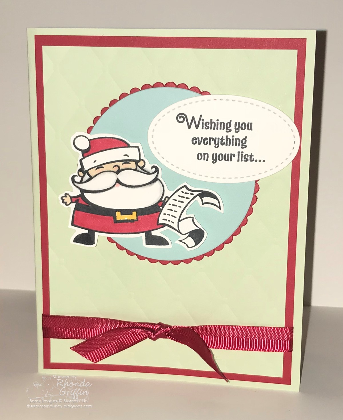 The Stampin' Bunny: Signs of Santa Stampin' Up! Christmas card