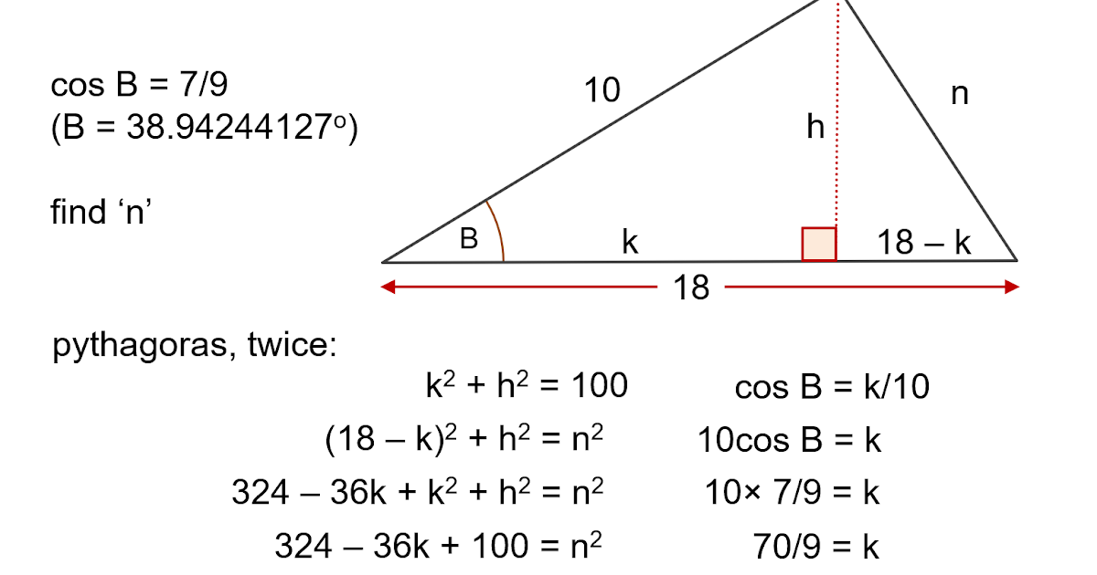 MEDIAN Don Steward mathematics teaching: cosine rule