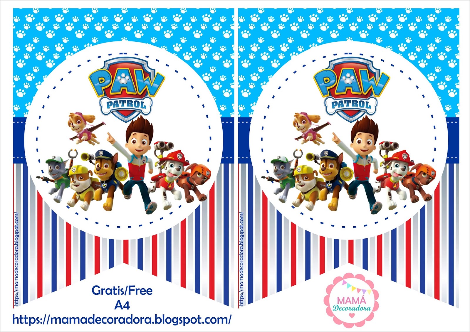 Mamá Decoradora: Kit imprimible Paw Patrol