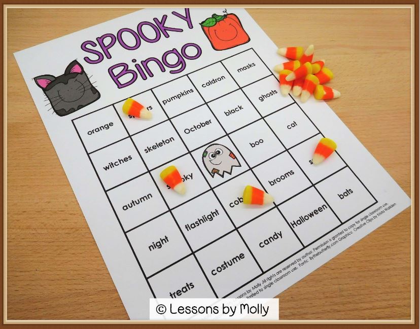 Lessons by Molly: Halloween Bingo