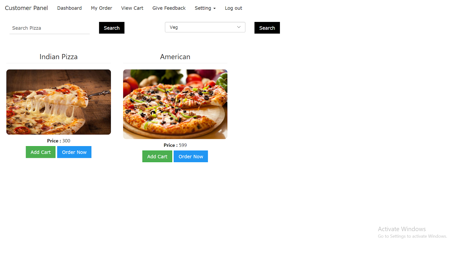 Online Pizza Delivery Project In ASP.NET