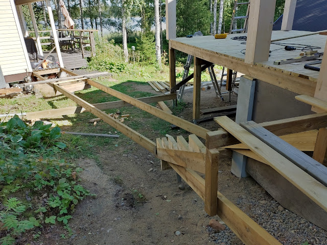 Katalle mökki: Terassien teko