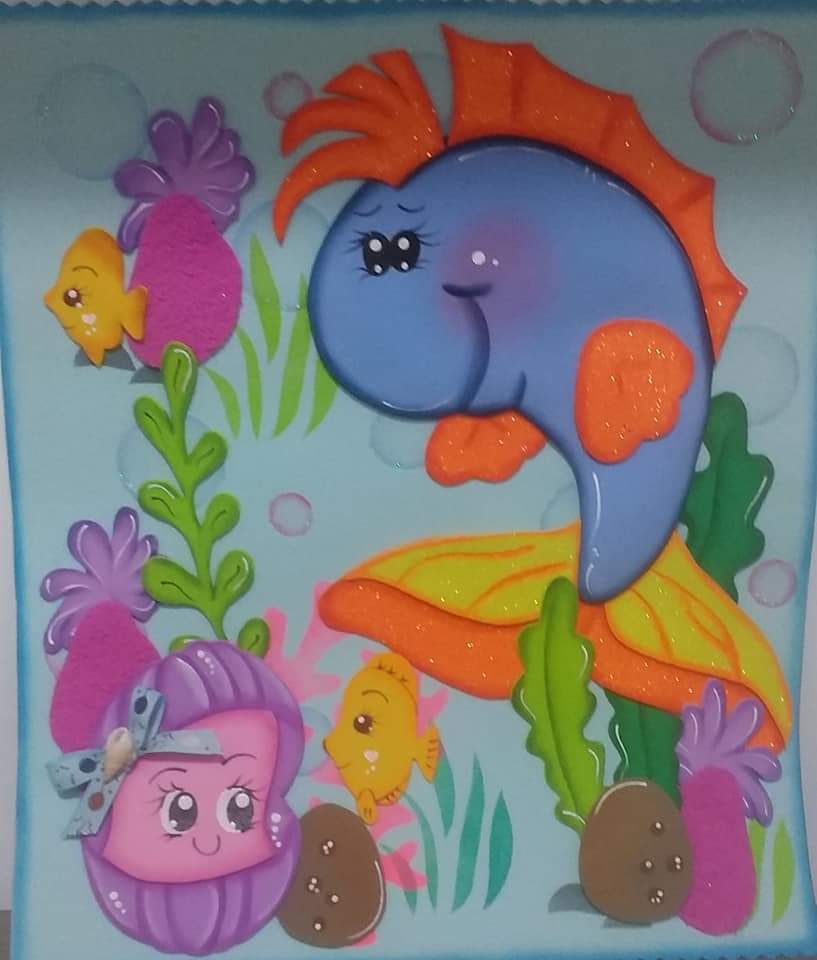 Painel fundo do mar em EVA: Molde grátis - Ver e Fazer